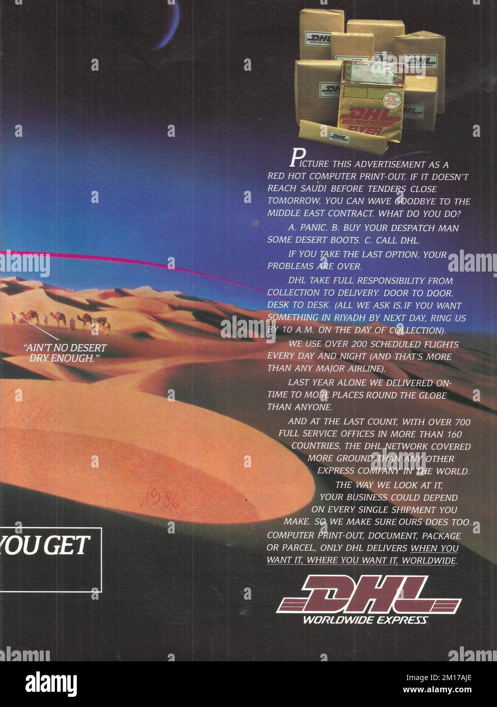 DHL vintage magazine advertisement Stock Photo - Alamy