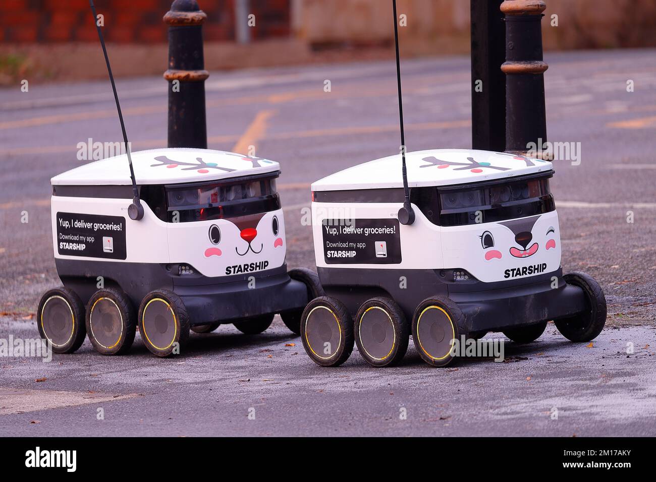 Starship Technologies grocery delivery robots decorated as reindeers ...