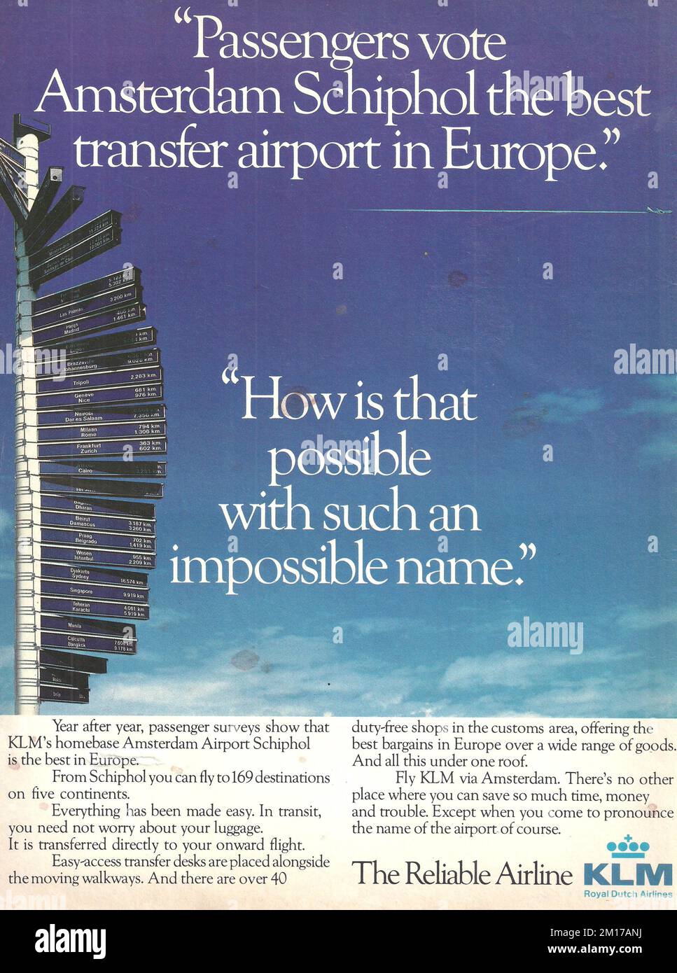 KLM vintage magazine advertisement Stock Photo - Alamy