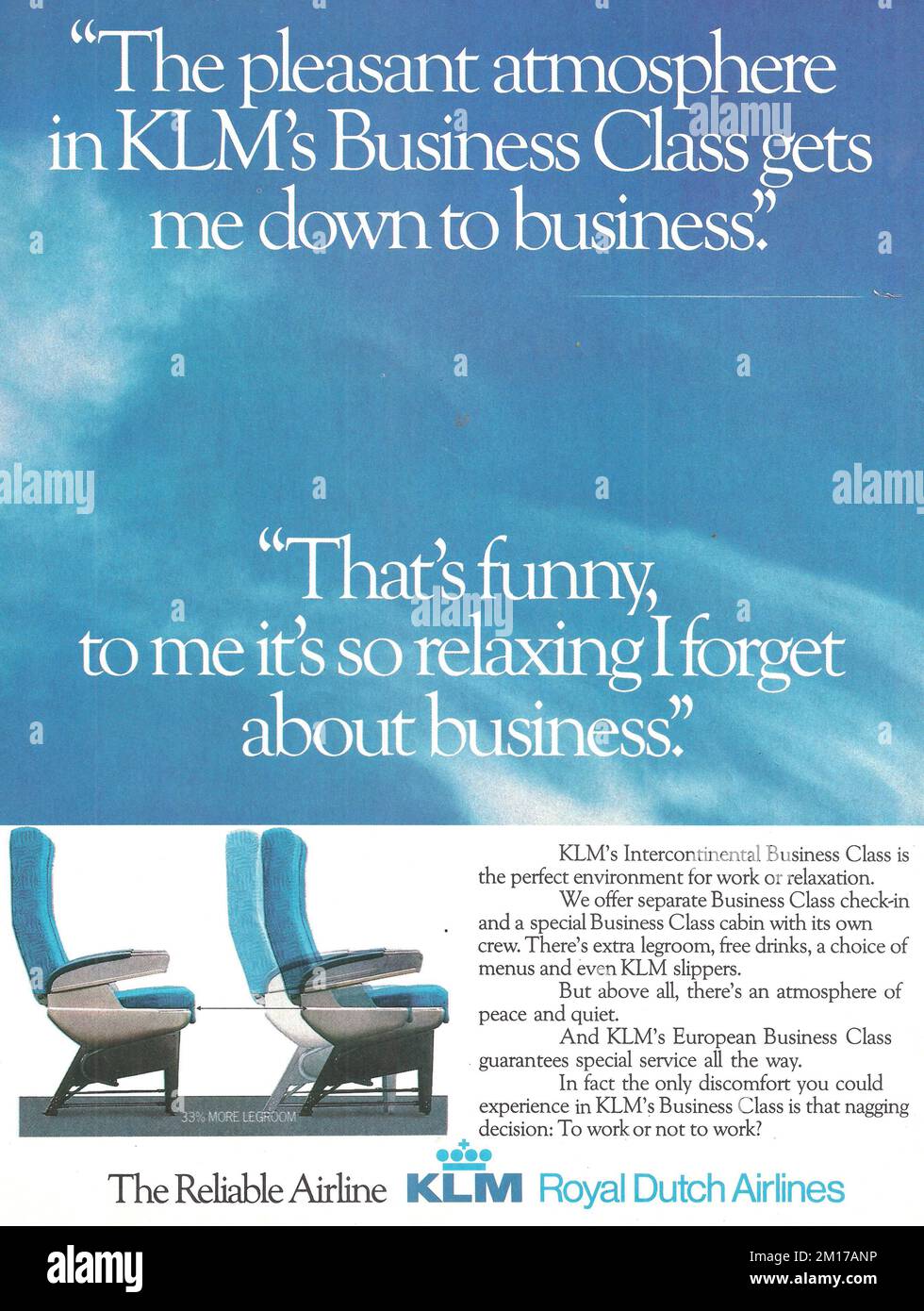 KLM vintage magazine advertisement Stock Photo - Alamy