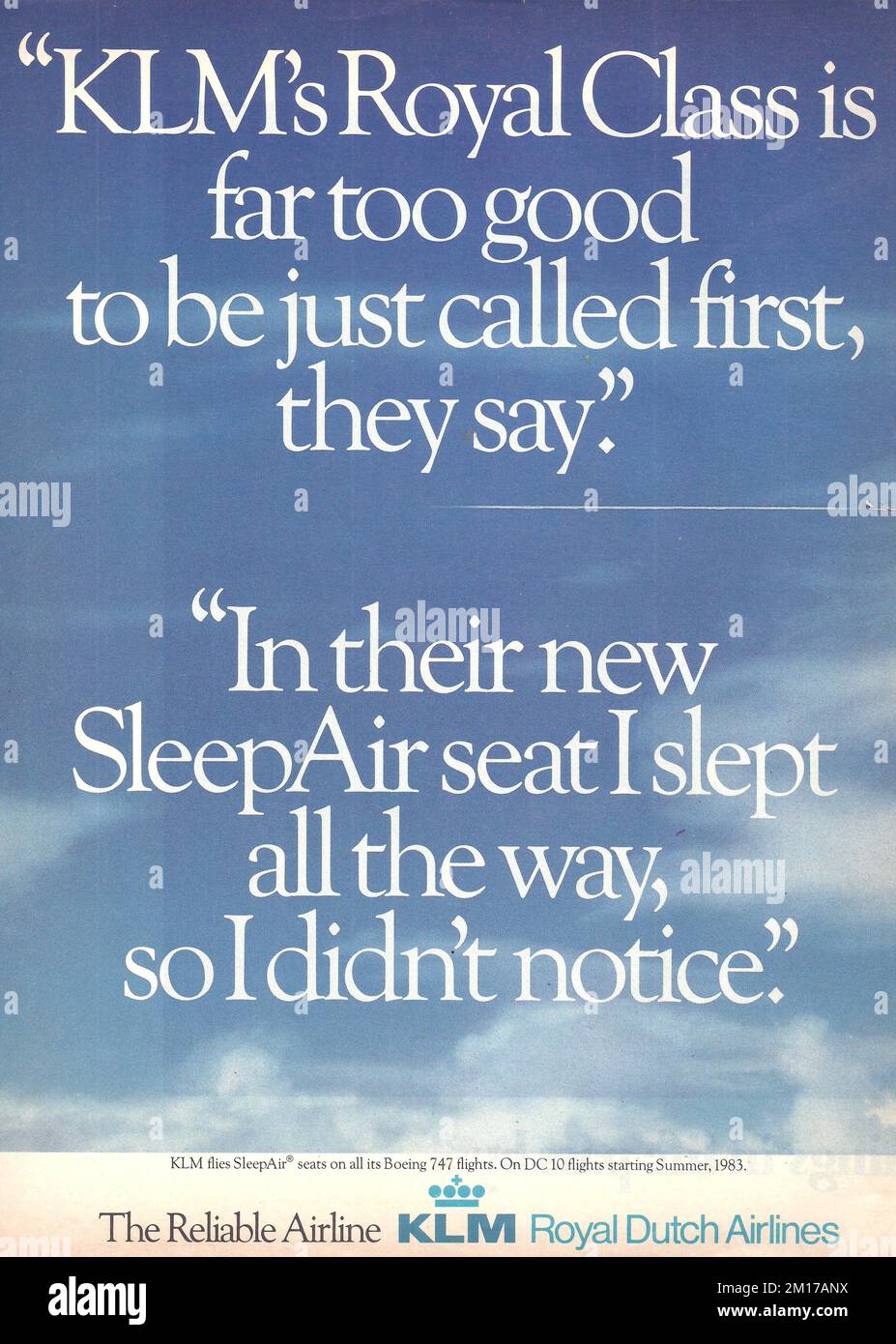 KLM vintage magazine advertisement Stock Photo - Alamy