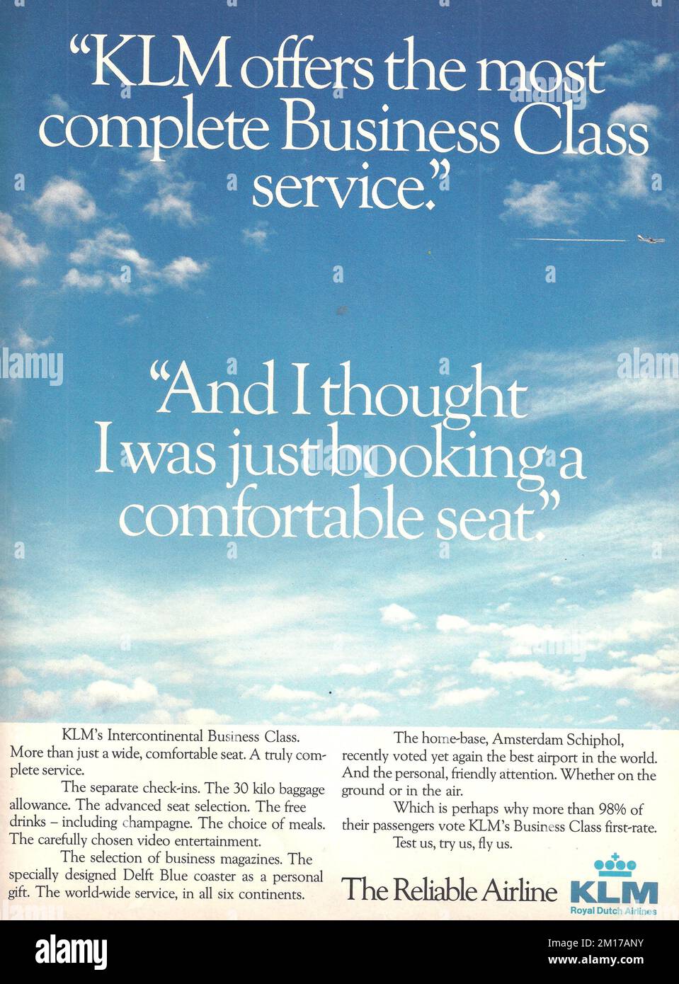 KLM vintage magazine advertisement Stock Photo - Alamy