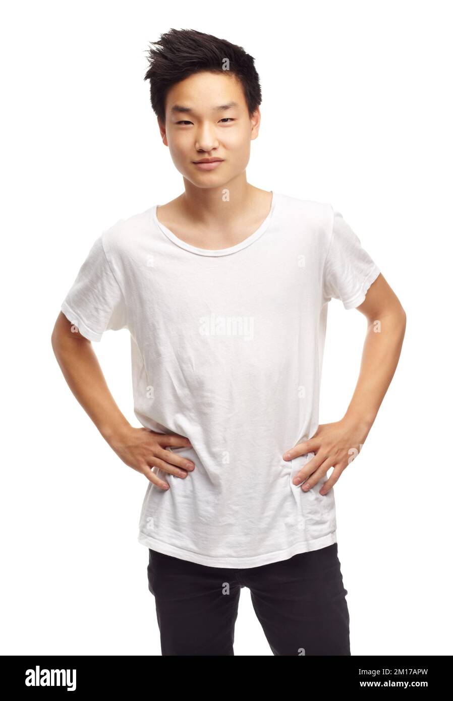 Cool and casual. A cropped portrait of a handsome young teen isolated ...