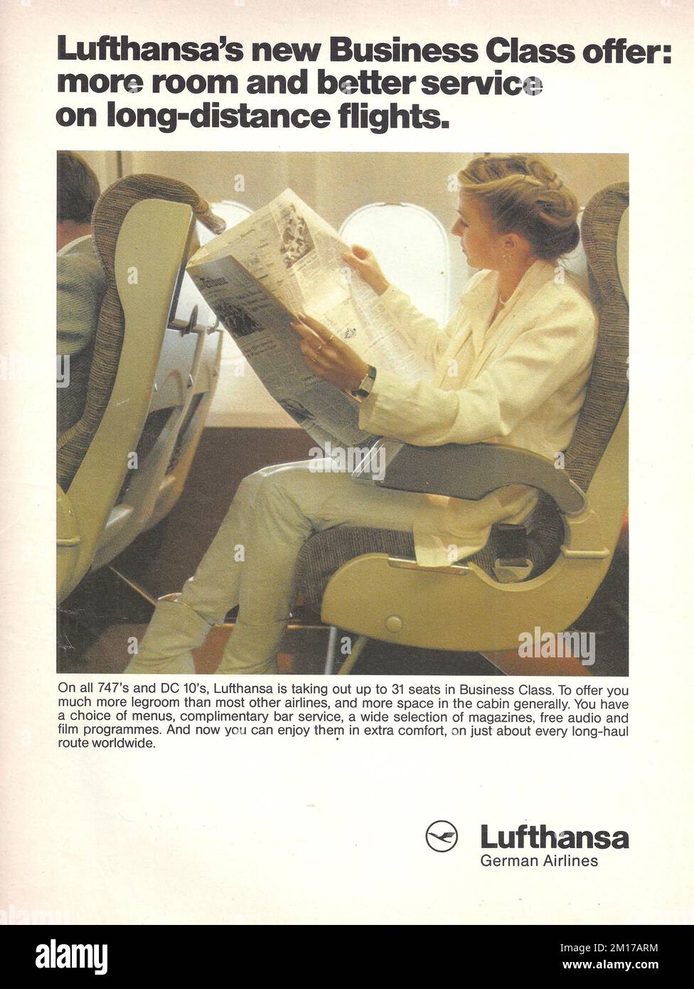 Lufthansa vintage magazine advertisement Stock Photo - Alamy