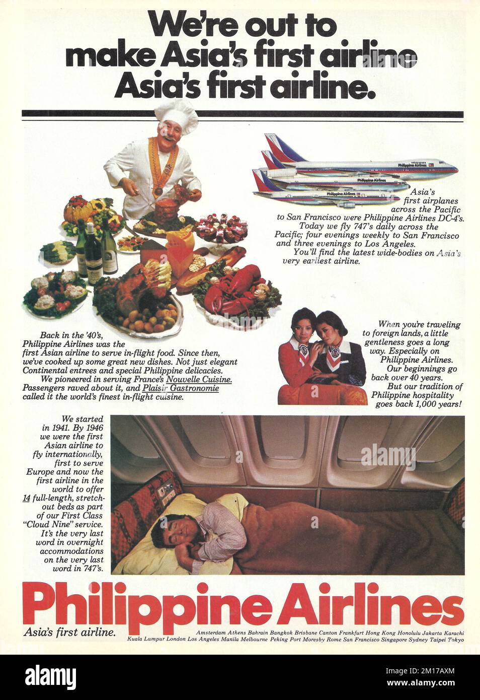 Philippine airlines vintage magazine advertisement Stock Photo - Alamy