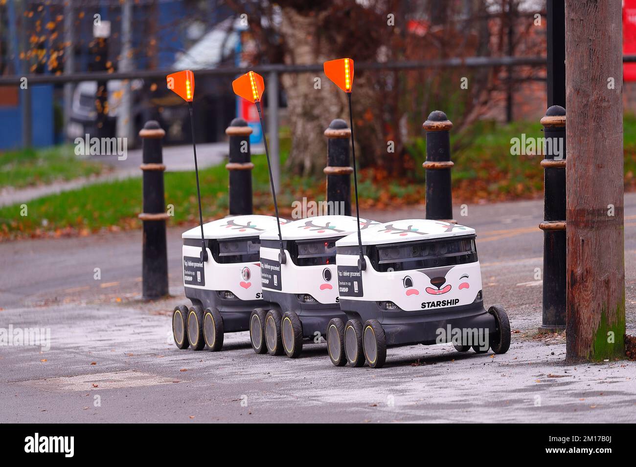 Starship Technologies grocery delivery robots decorated as reindeers ...