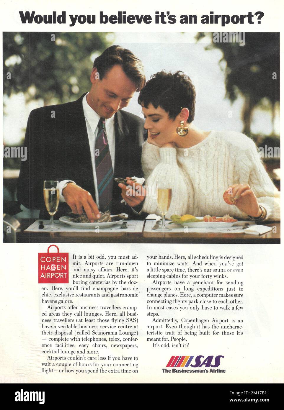 SAS airlines vintage magazine advertisement Stock Photo - Alamy