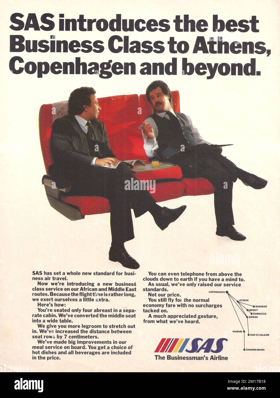 SAS airlines vintage magazine advertisement Stock Photo - Alamy