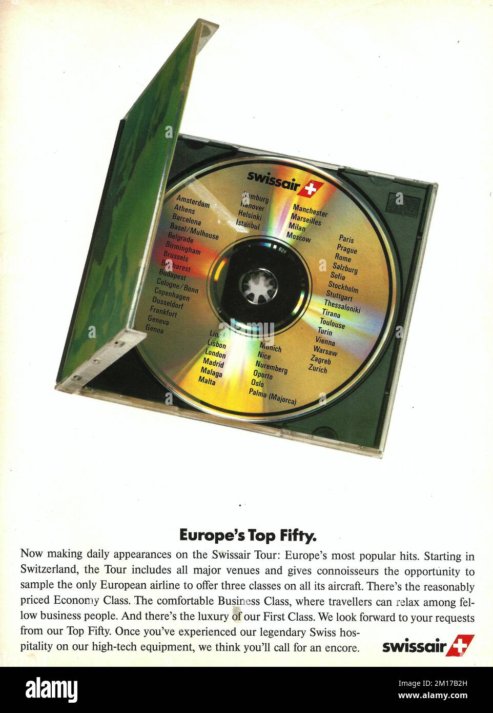 Swiss air vintage magazine advertisement Swiss Air with CD commercial ...