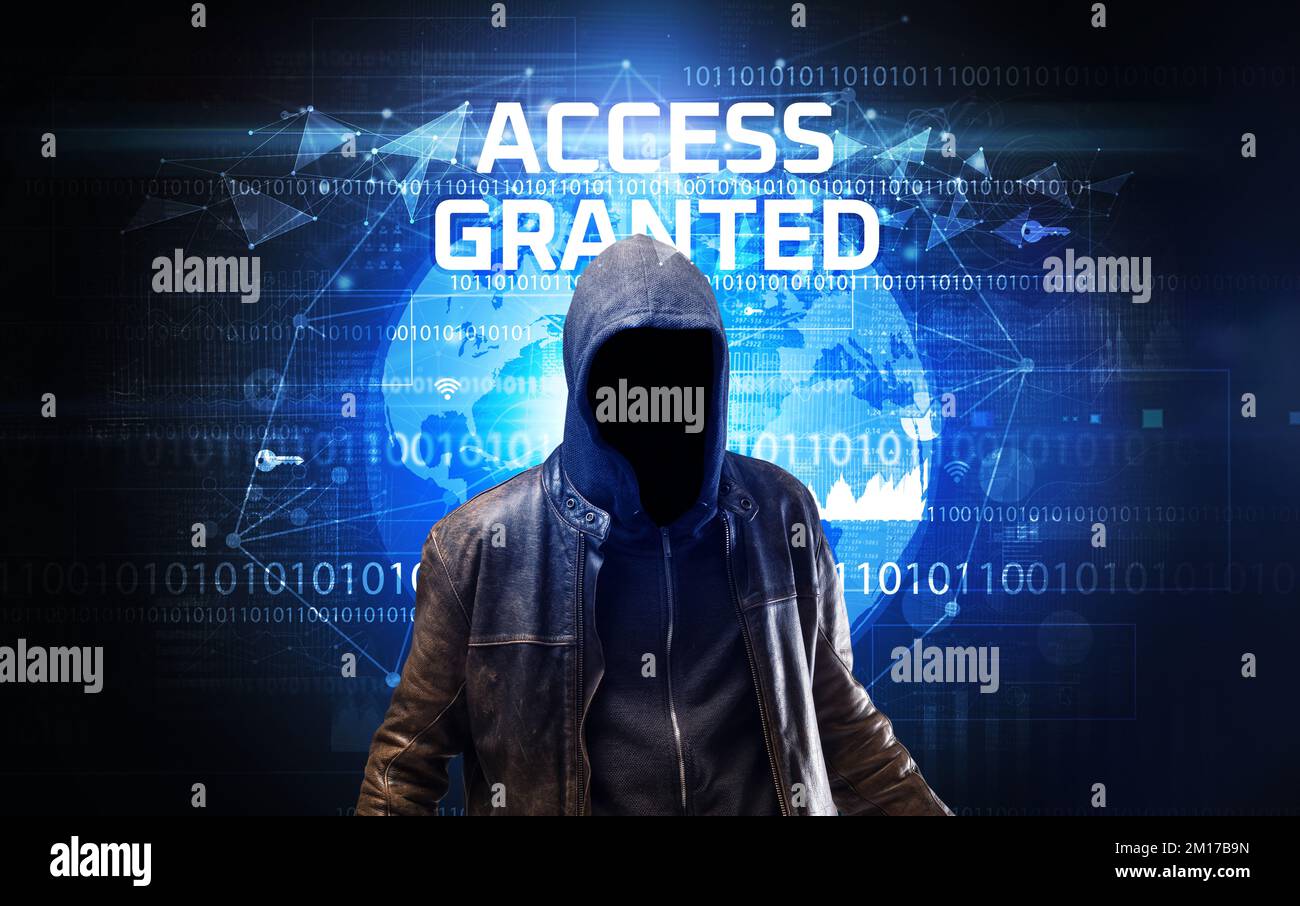 Faceless hacker at work, security concept Stock Photo - Alamy