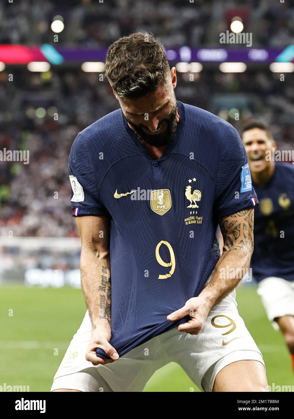 AL KHOR - Olivier Giroud of France celebrates the 1-2 during the FIFA ...