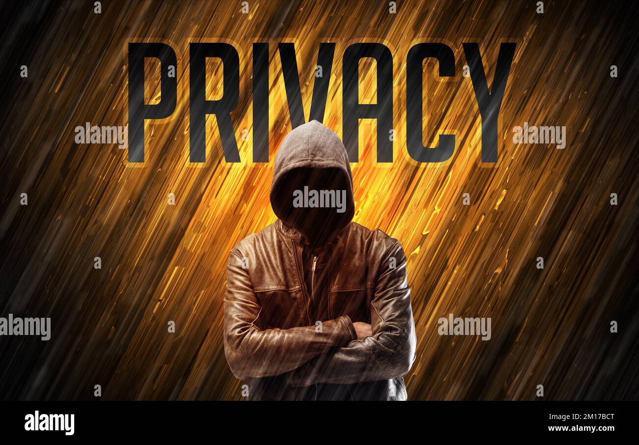 Mysterious man with security concept Stock Photo - Alamy