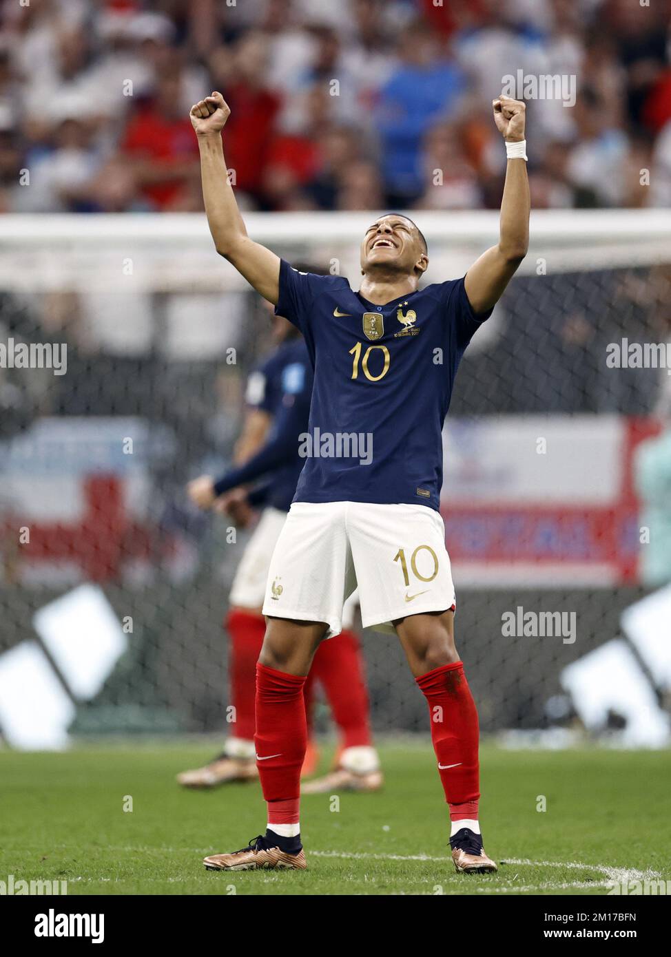 AL KHOR - Kylian Mbappe of France celebrates victory during the FIFA ...