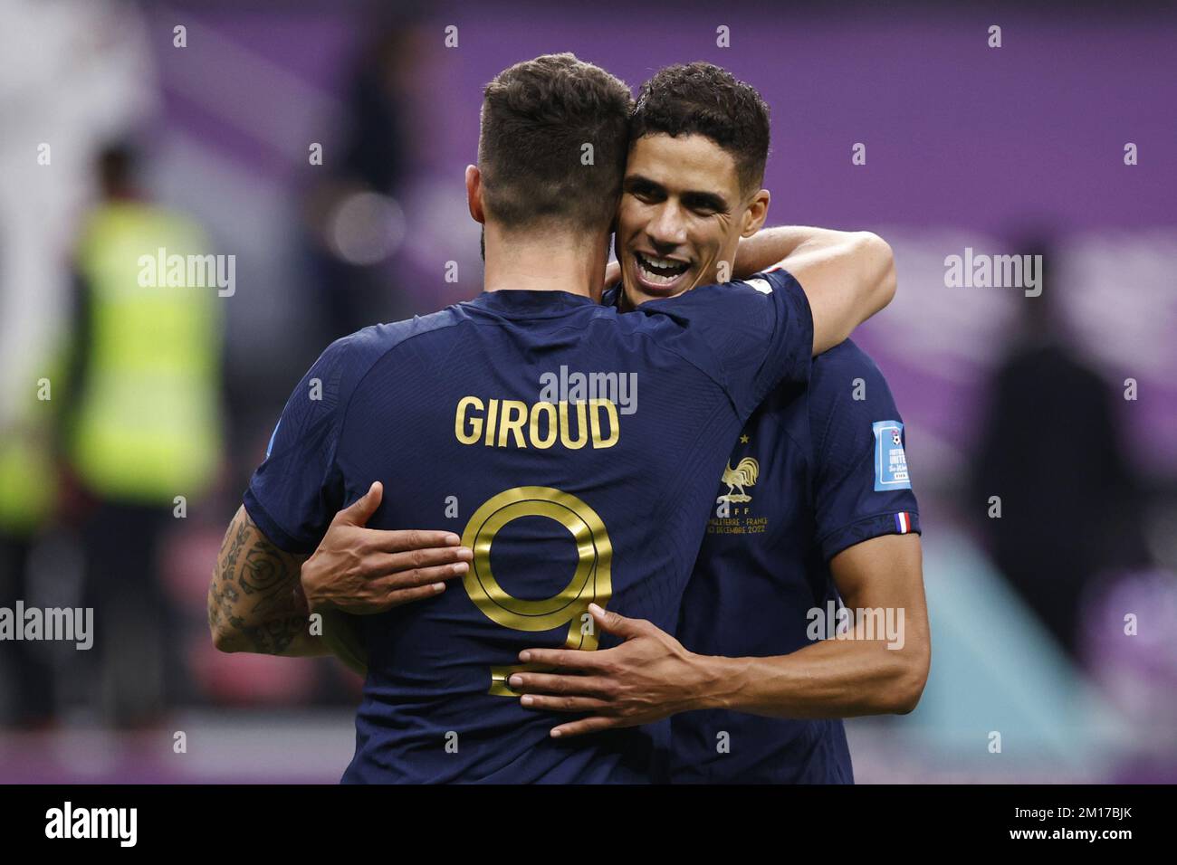 AL KHOR - (l-r) Olivier Giroud of France, Raphael Varane of France ...