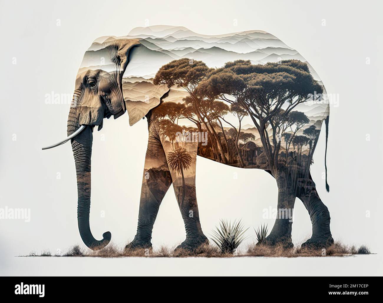 Double elephant hi-res stock photography and images - Alamy