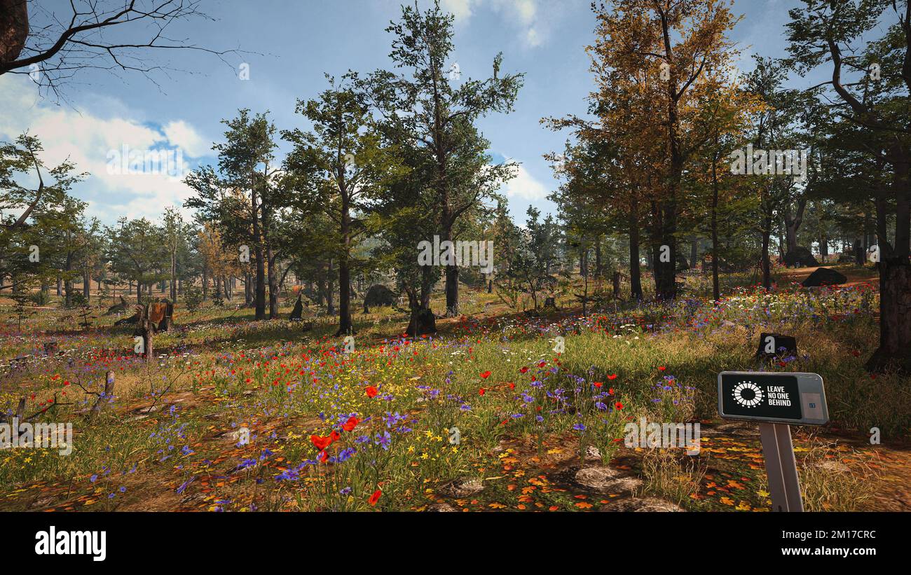 3D Render Background to ecology and sustainable development ...