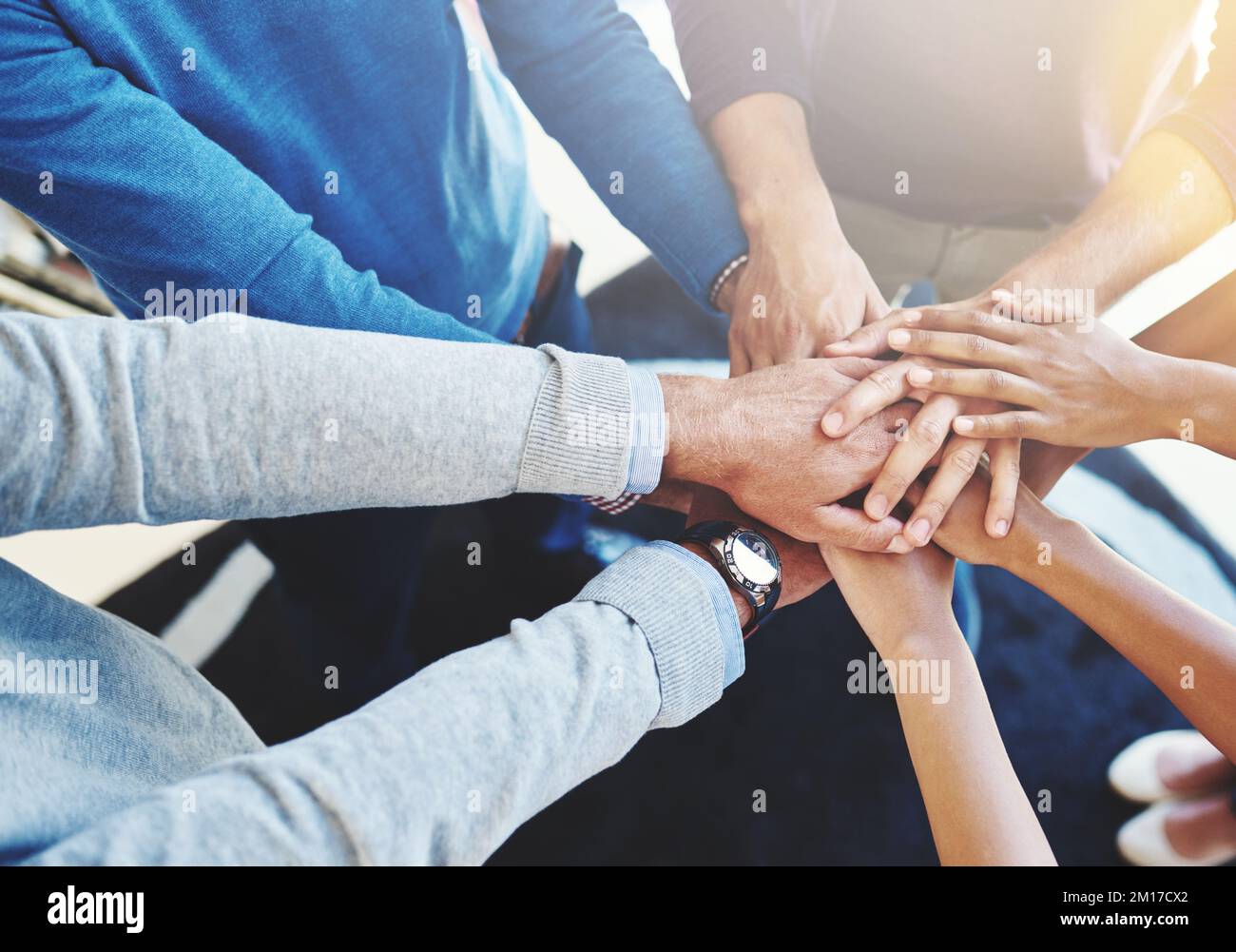 Their secret is great teamwork. Cropped shot of a group of ...