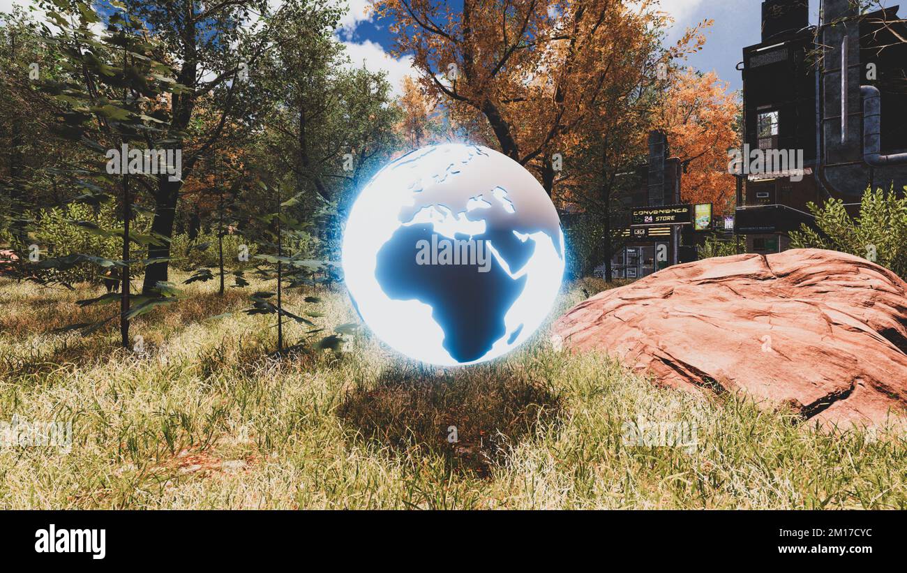 3D Render Background to ecology and sustainable development ...