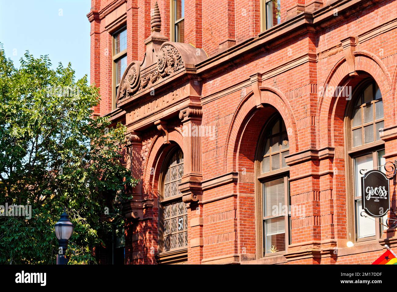 Arches in Brick Bank Building in Portland Maine Stock Photo - Alamy