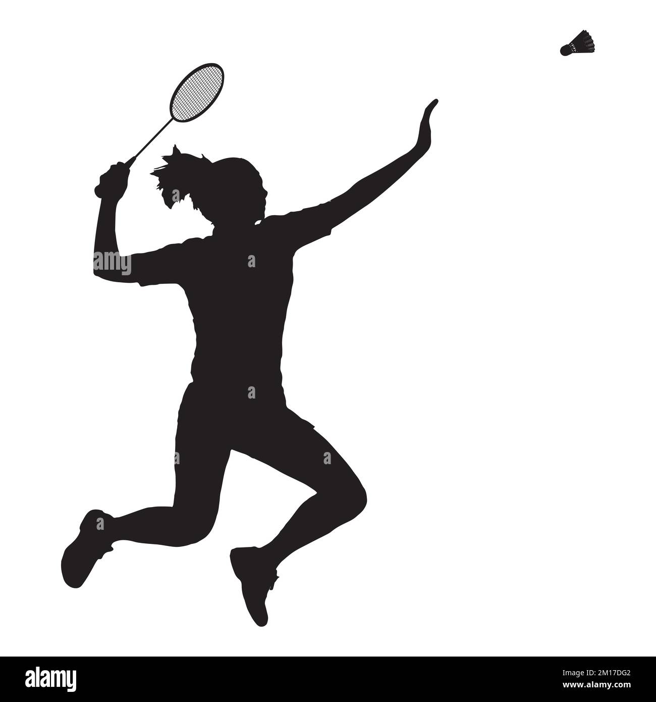 Vector Illustration of Female Badminton Player Silhouette Stock Vector ...