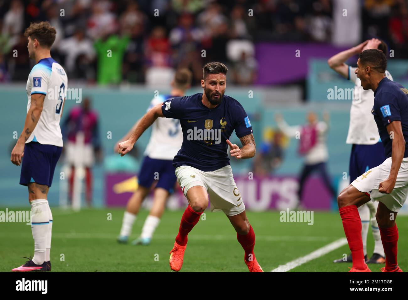AL KHOR, QATAR - DECEMBER 10: Olivier Giroud and Raphaël Varane of ...
