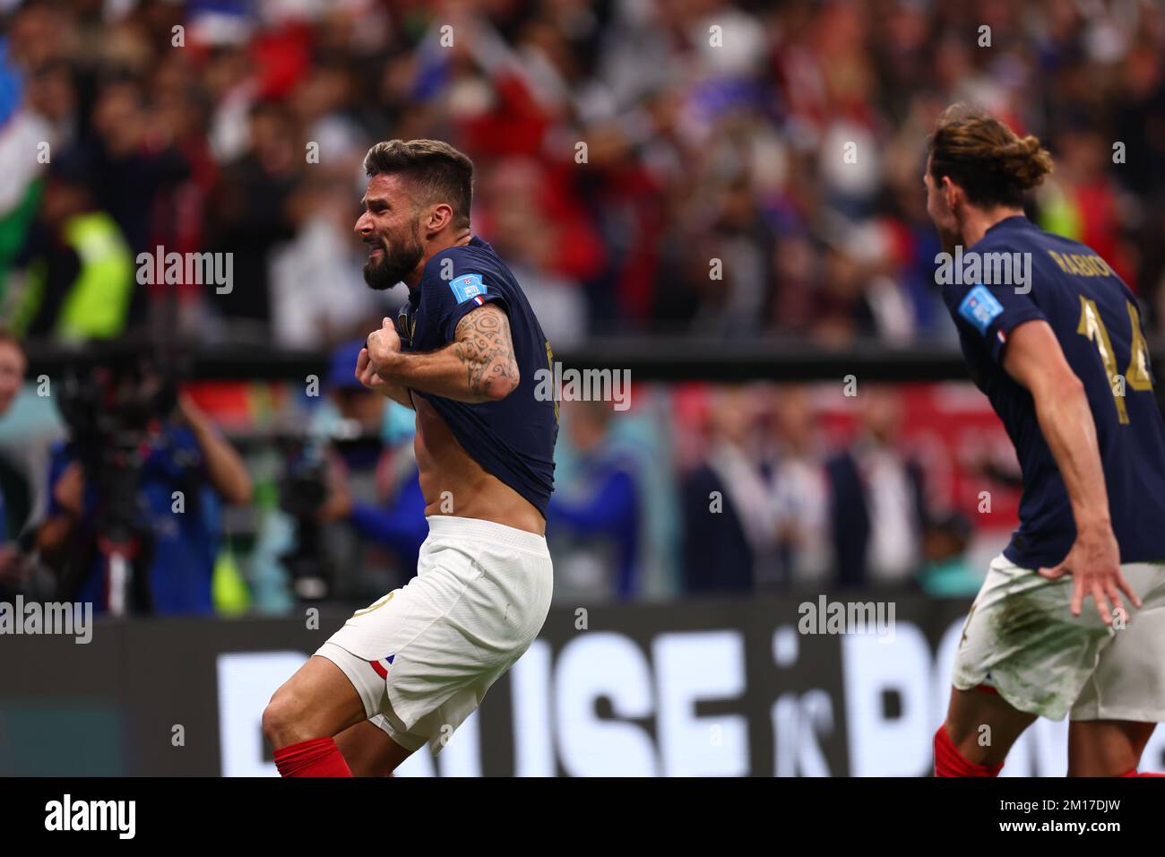 AL KHOR, QATAR - DECEMBER 10: Olivier Giroud of France celebrate during ...