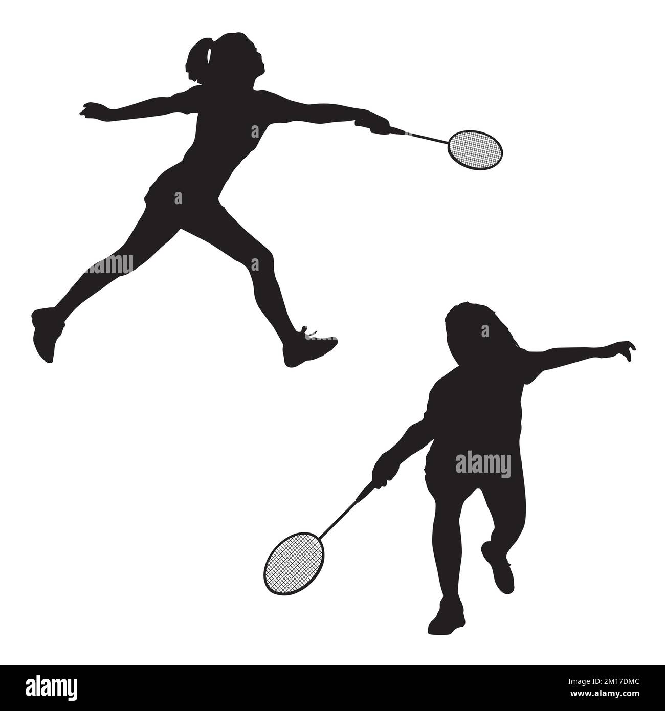 Girl Badminton Player Silhouette
