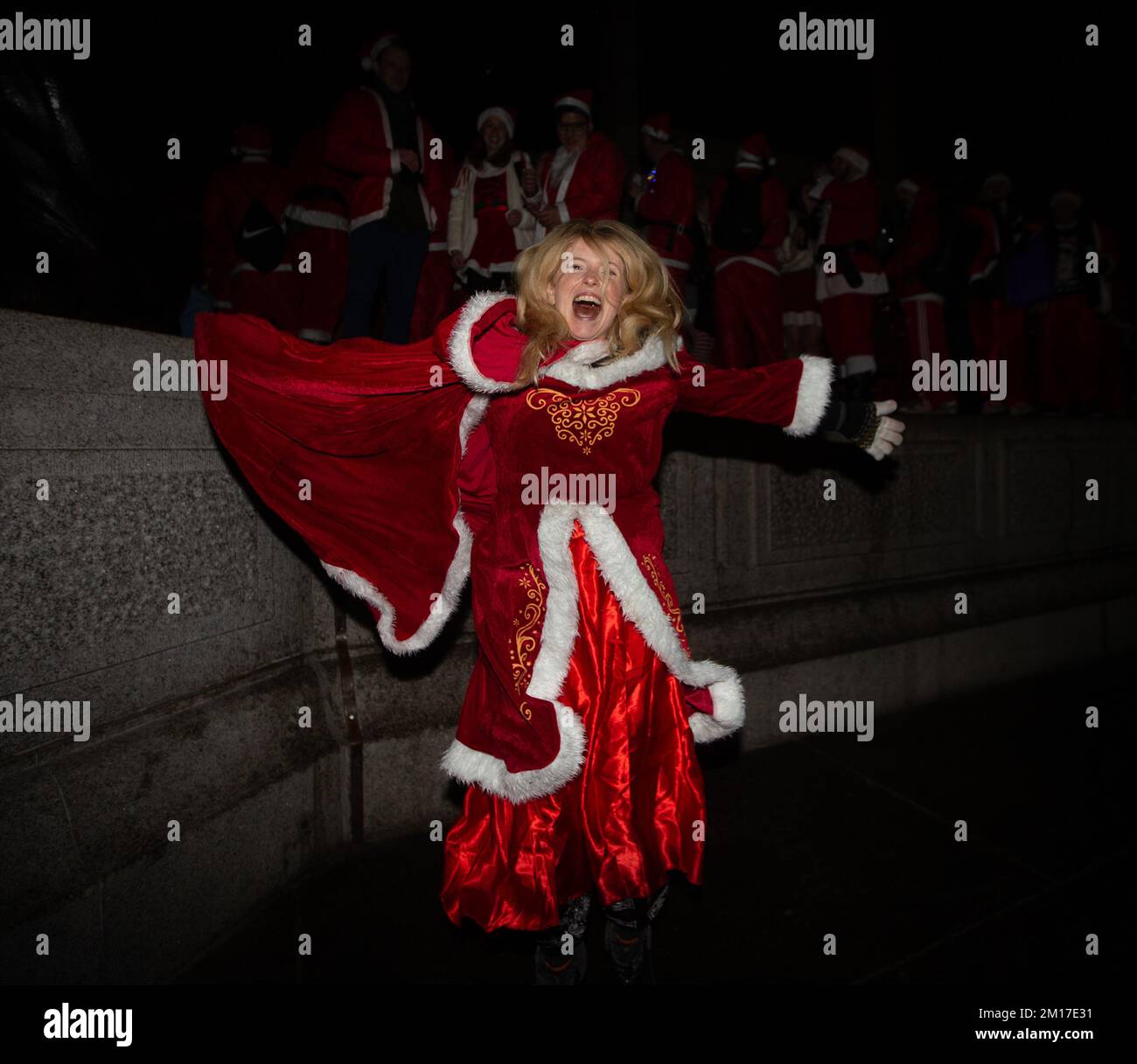London, England, UK. 10th Dec, 2022. Revellers dressed as Santa are ...