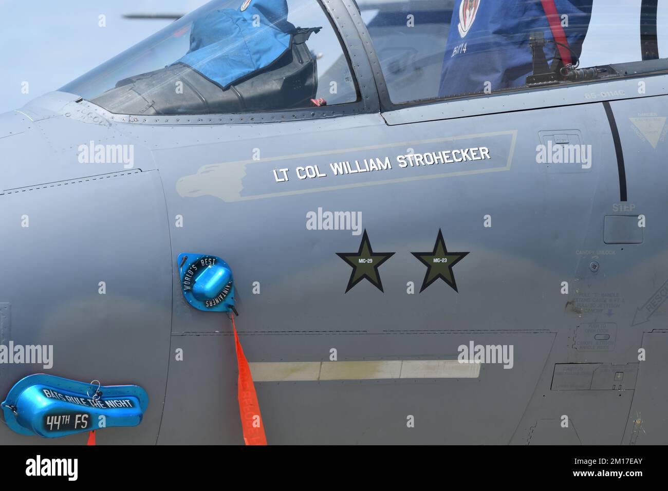 Tokyo, Japan - May 22, 2022: Mig kill mark drawn on the nose of the U.S ...