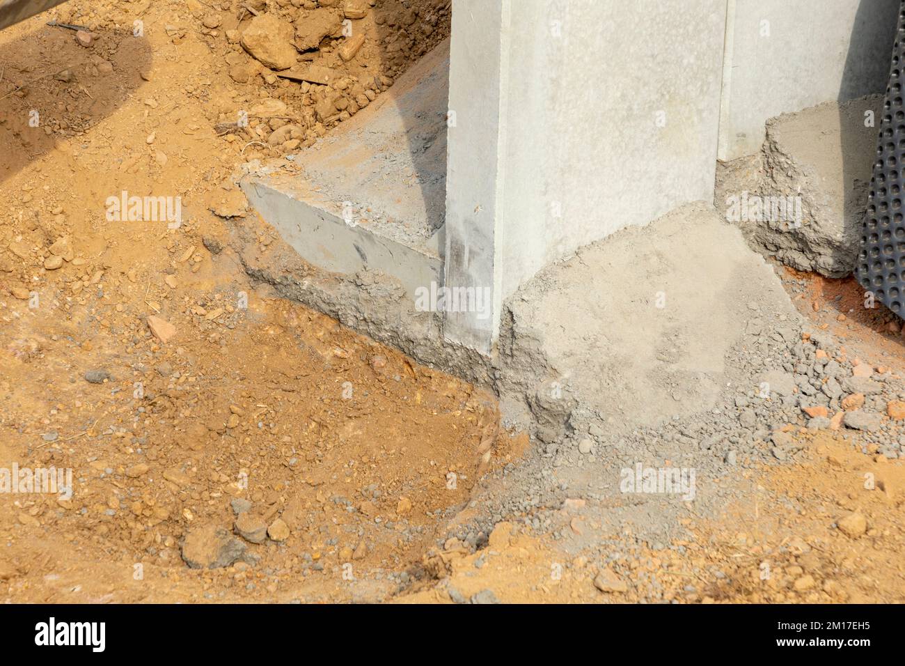 detail of curbstone fixed with a concrete bed in detail at the ...