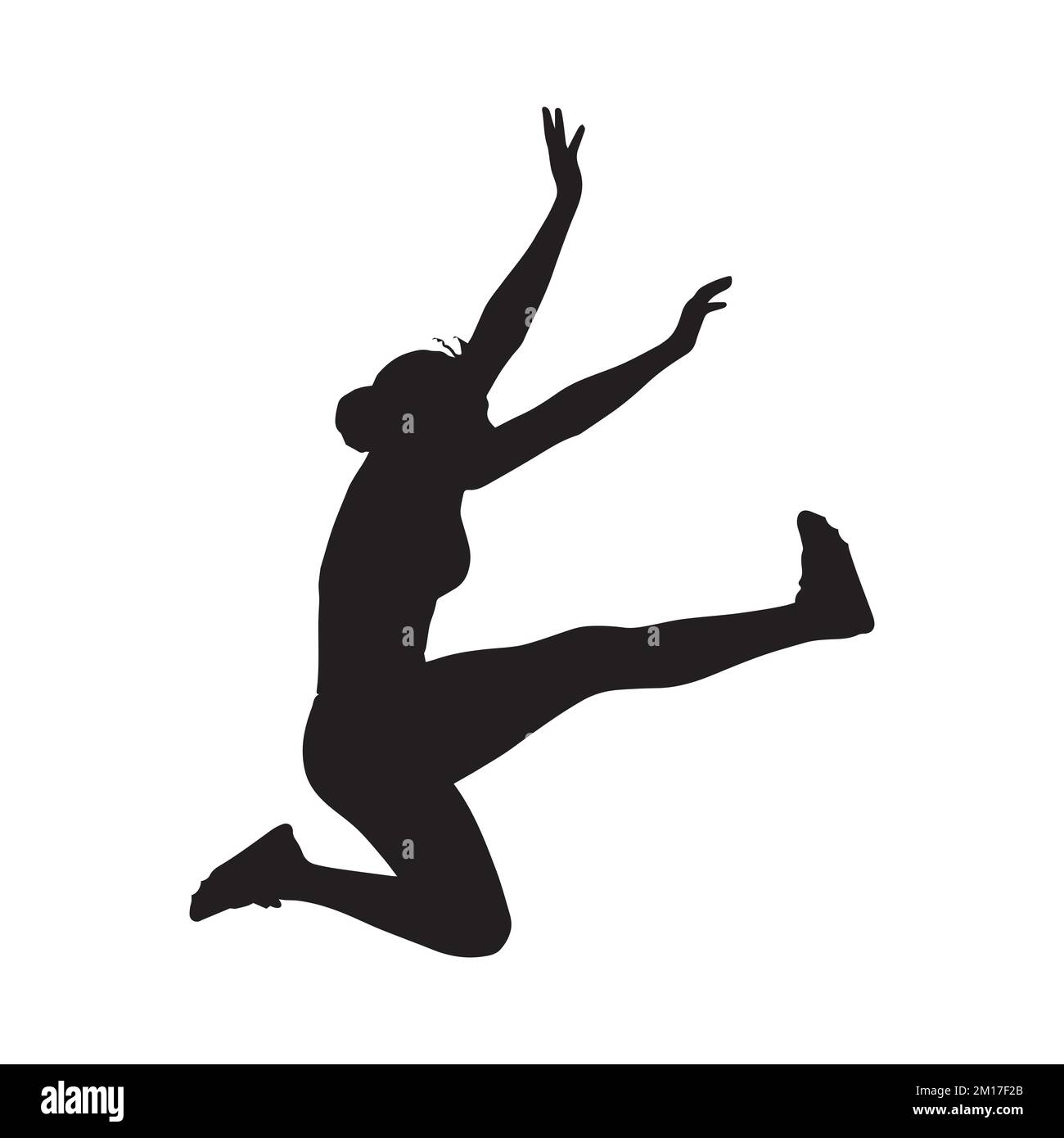 Vector Illustration of Female Long Jump Athlete Art Silhouette Stock ...