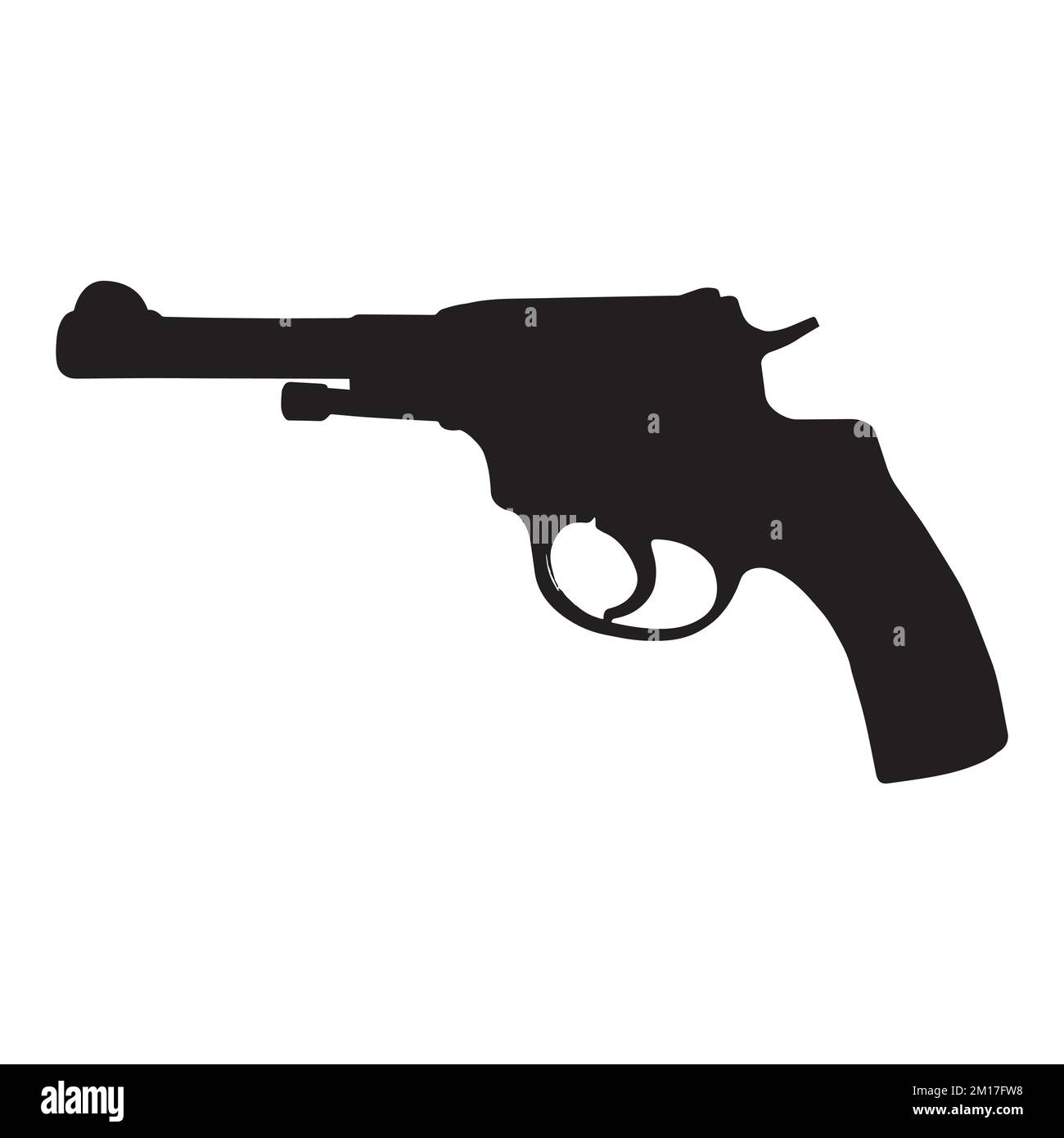 Vector Illustration of Revolver Gun Silhouette Stock Vector Image & Art ...