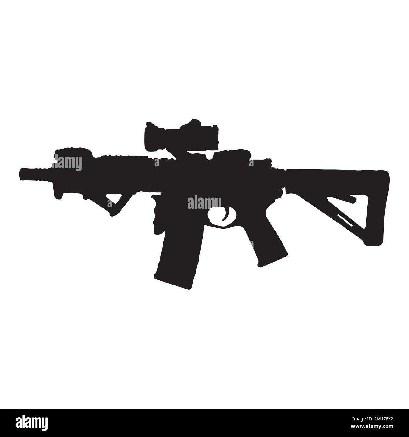 Vector Illustration of Assault Rifle Gun Silhouette Stock Vector Image ... Vector Illustration of Assault Rifle Gun Silhouette Stock Vector Image ...