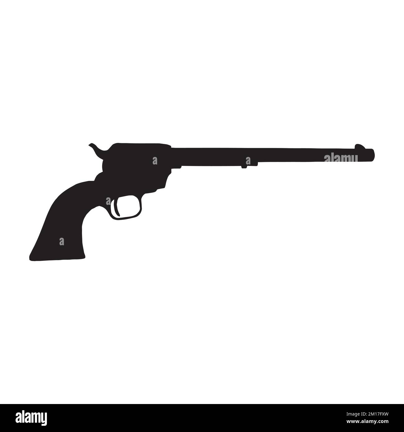 Vector Illustration of Revolver Gun Silhouette Stock Vector Image & Art ...
