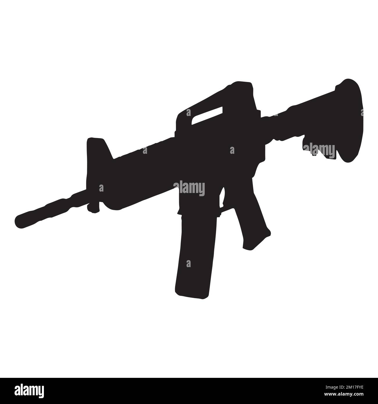 Vector Illustration of Assault Rifle Gun Silhouette Stock Vector Image ...