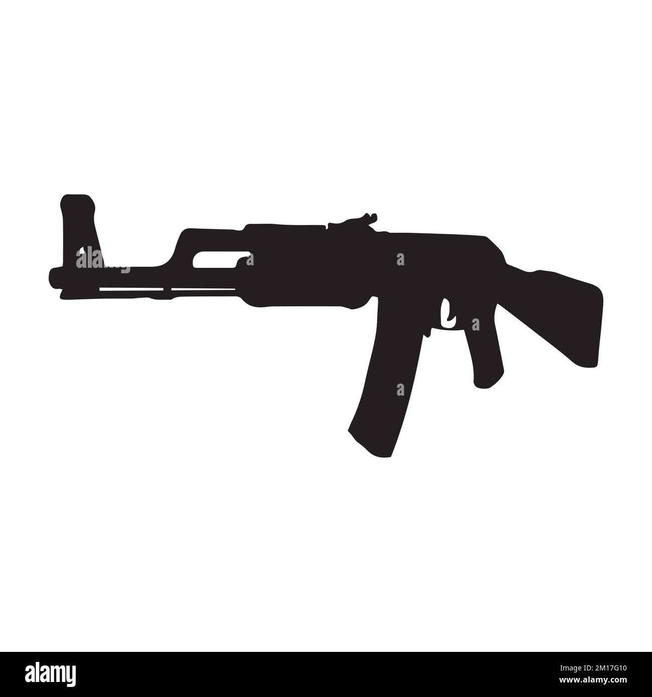 Vector Illustration of Assault Rifle Gun Silhouette Stock Vector Image ...