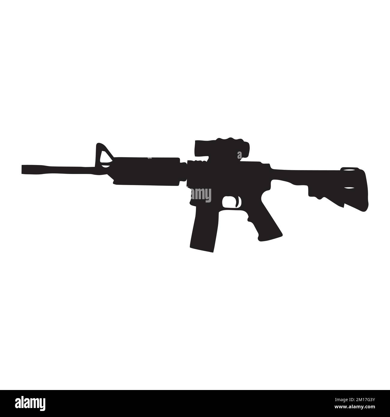 Vector Illustration of Assault Rifle Gun Silhouette Stock Vector Image ... Vector Illustration of Assault Rifle Gun Silhouette Stock Vector Image ...