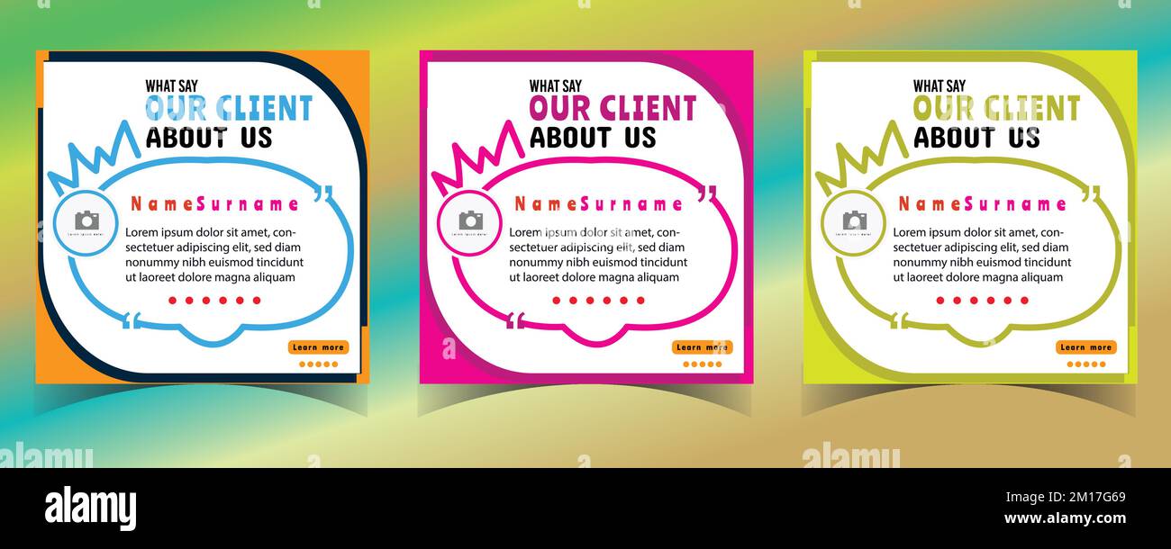 Modern and creative client testimonial social media post design ...