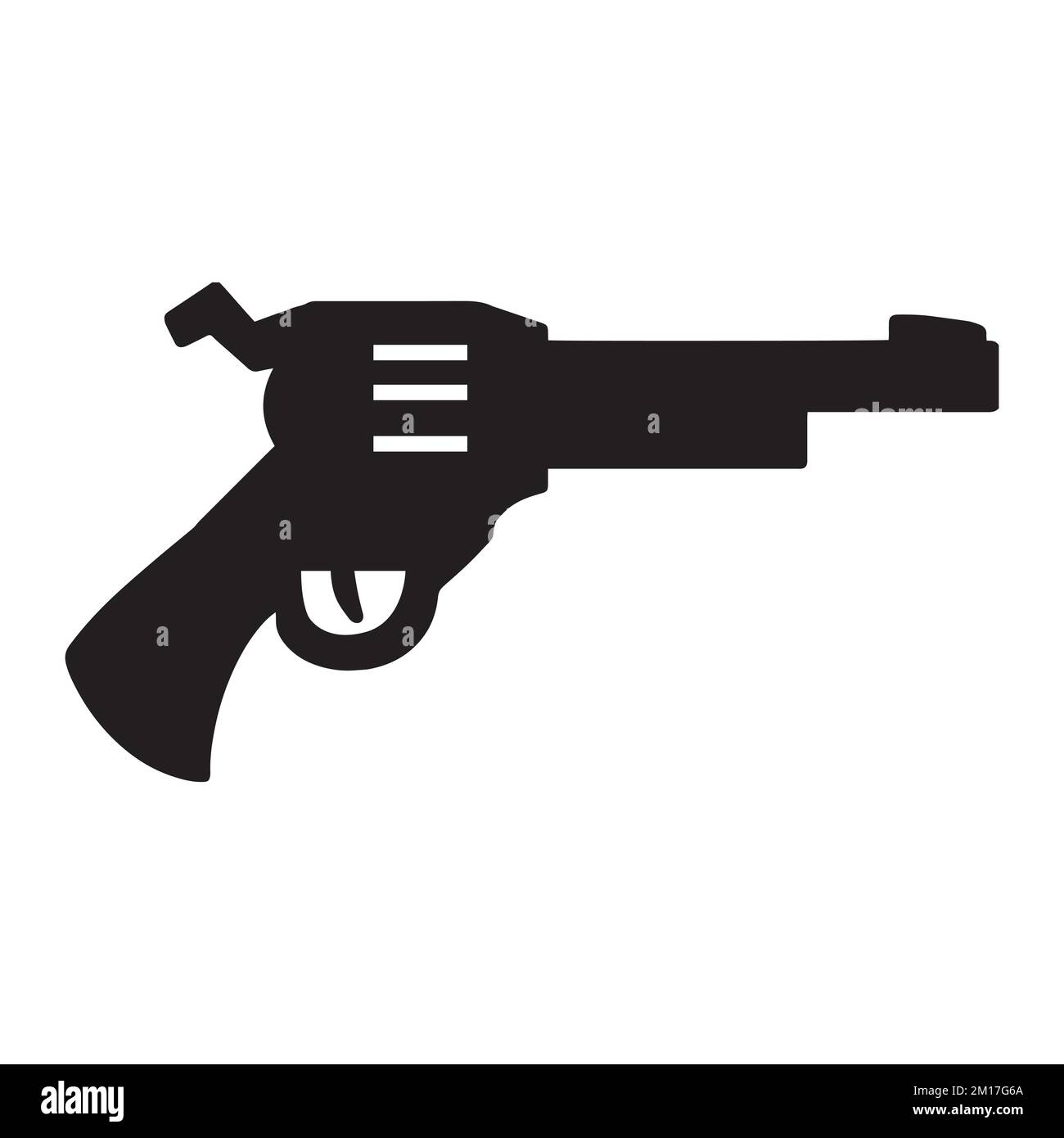 Vector Illustration of Revolver Gun Silhouette Stock Vector Image & Art ...