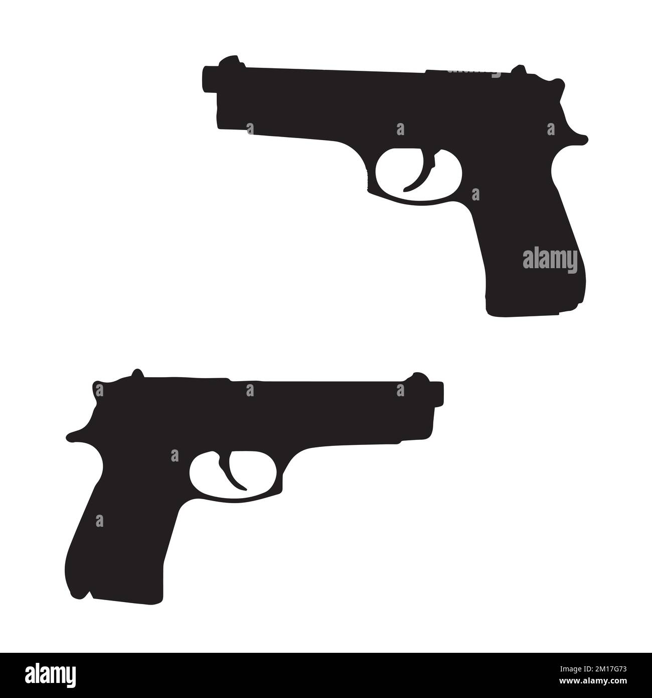 Vector Illustration of Pistol Gun Art Silhouette Stock Vector Image ...