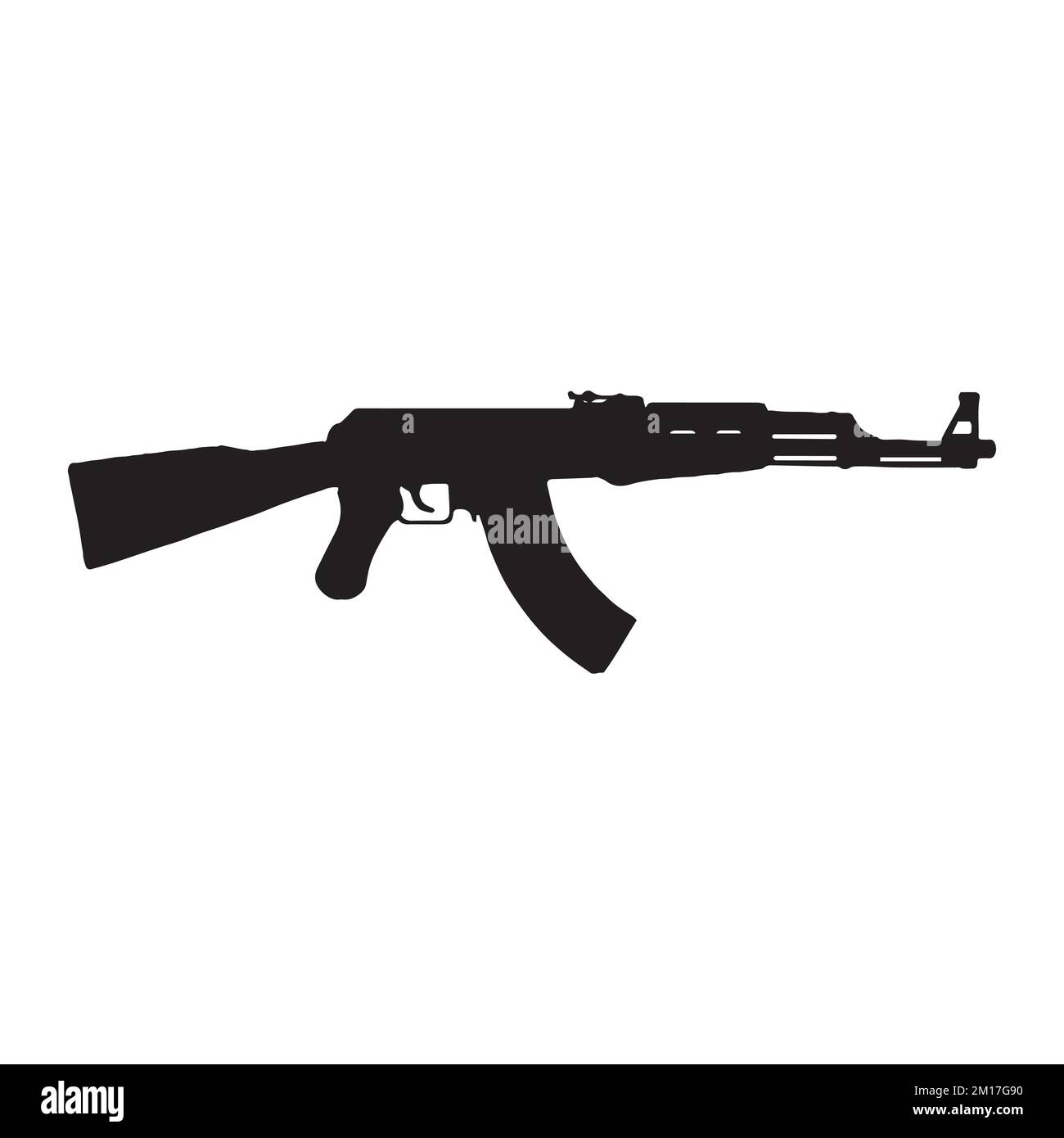 Vector Illustration of Assault Rifle Gun Silhouette Stock Vector Image ...