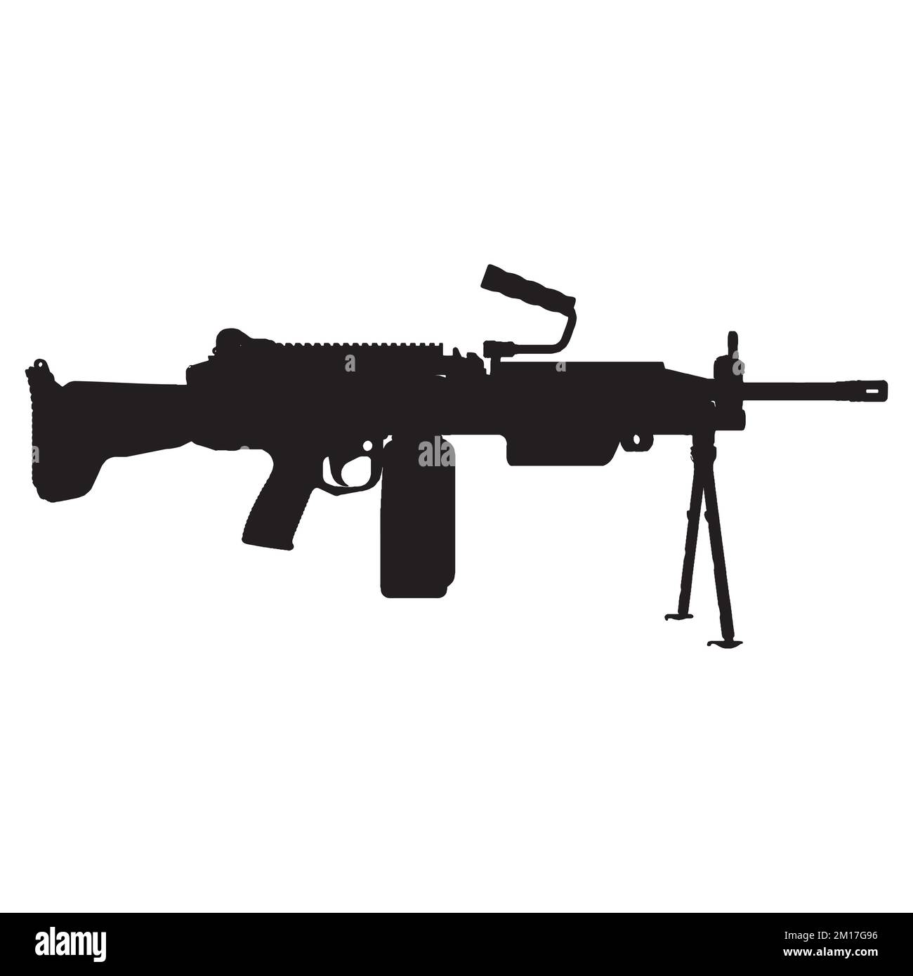 Vector Illustration of Assault Rifle Gun Silhouette Stock Vector Image ...