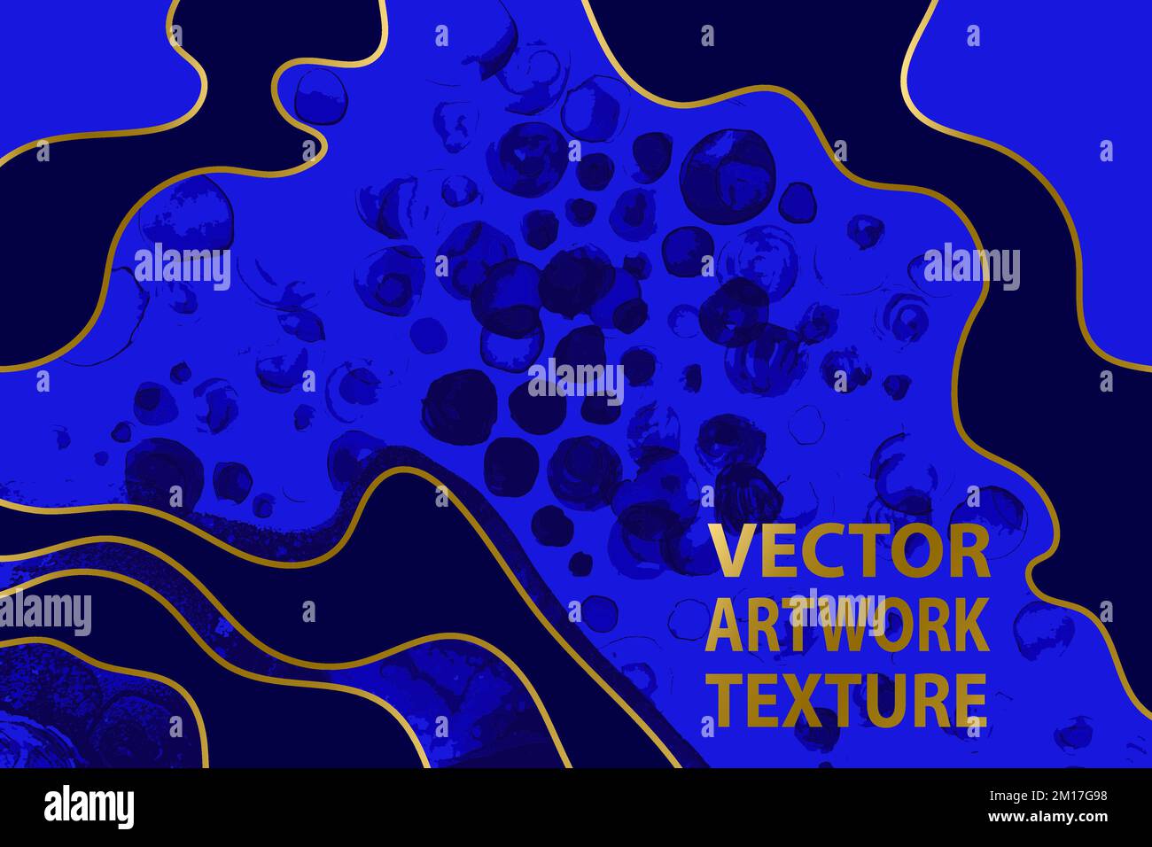 Deep Blue Waves and Swirls with Golden Layers Vector Artwork Texture ...