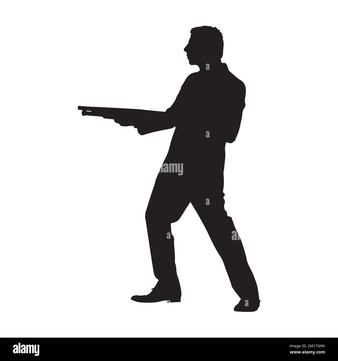 Gun Man Shooter Art Silhouette Stock Vector Image & Art - Alamy