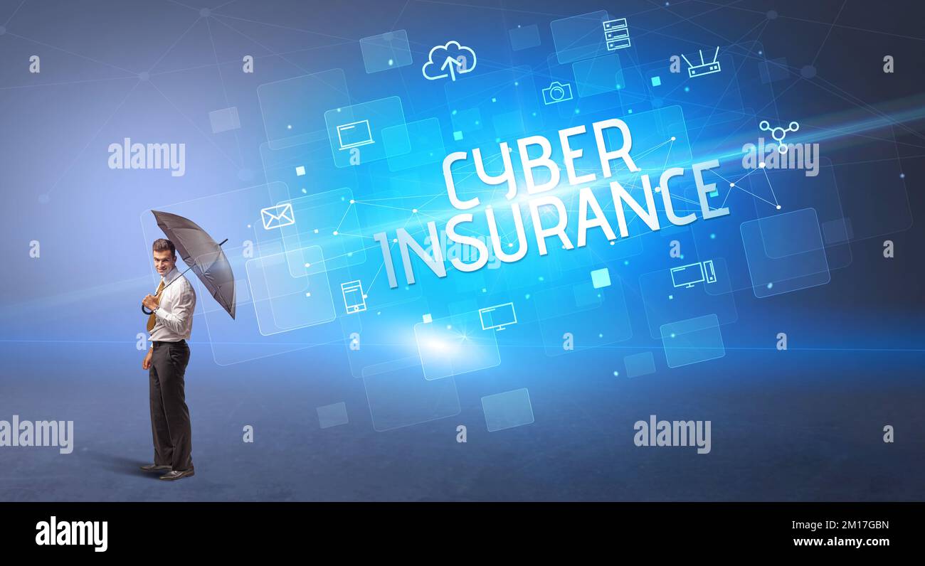 defending with umbrella from cyber attack Stock Photo - Alamy