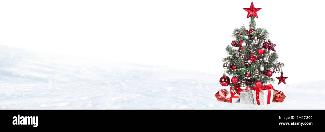 Merry Christmas greeting card. Christmas tree concept Stock Photo - Alamy