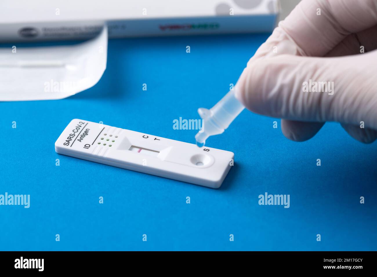 Express corona test. Negative covid antigen test Stock Photo - Alamy