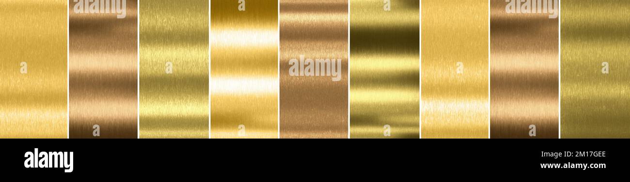 Aluminum, bronze and brass stitched textures. 3d rendering Stock Photo ...