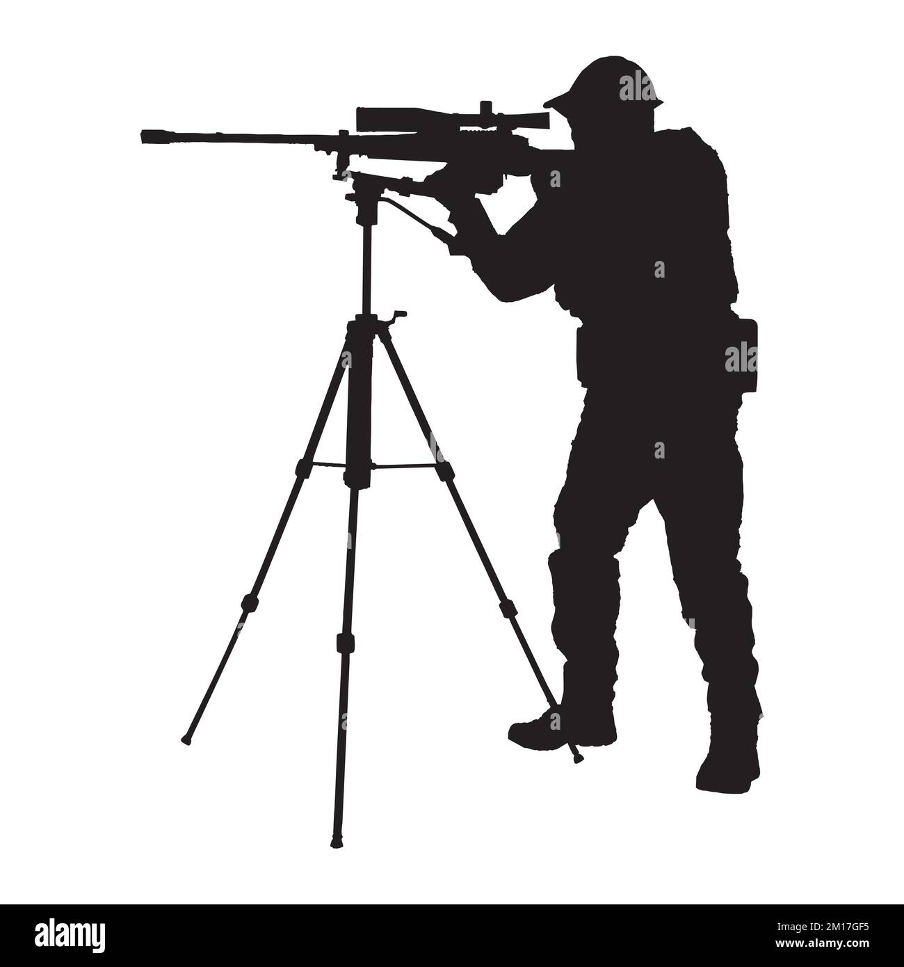 American combat helmet military rifle Stock Vector Images - Alamy