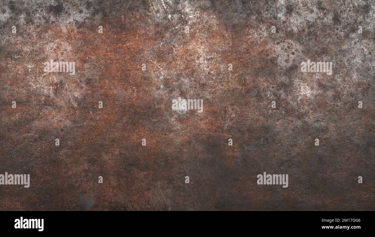Steel textured metal sheet with heavy rust. 3d illustration Stock Photo ...